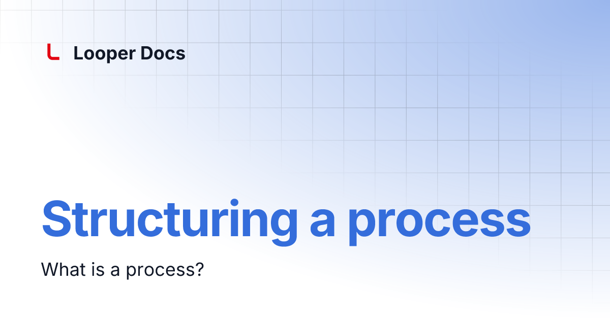 Structuring a process | Looper Docs